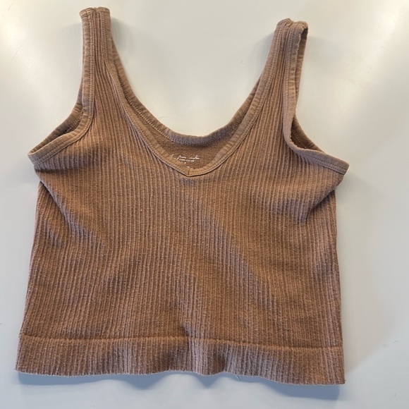 Tops | Urban Outfitters Brown Ribbed Top | Poshmark